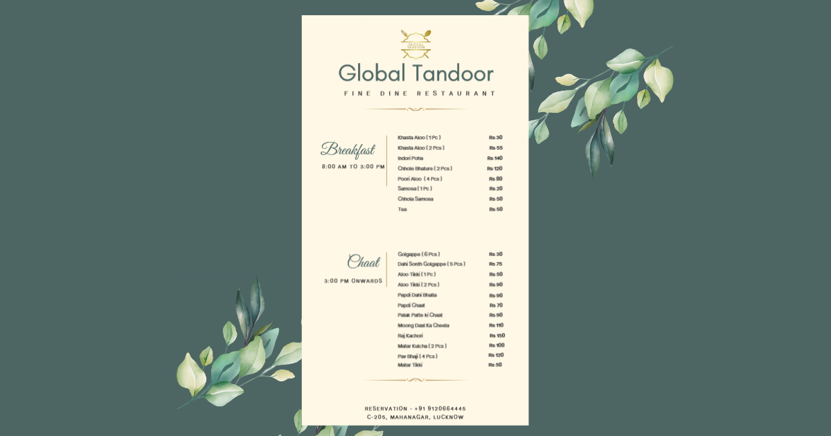 Global Tandoor Menu Final